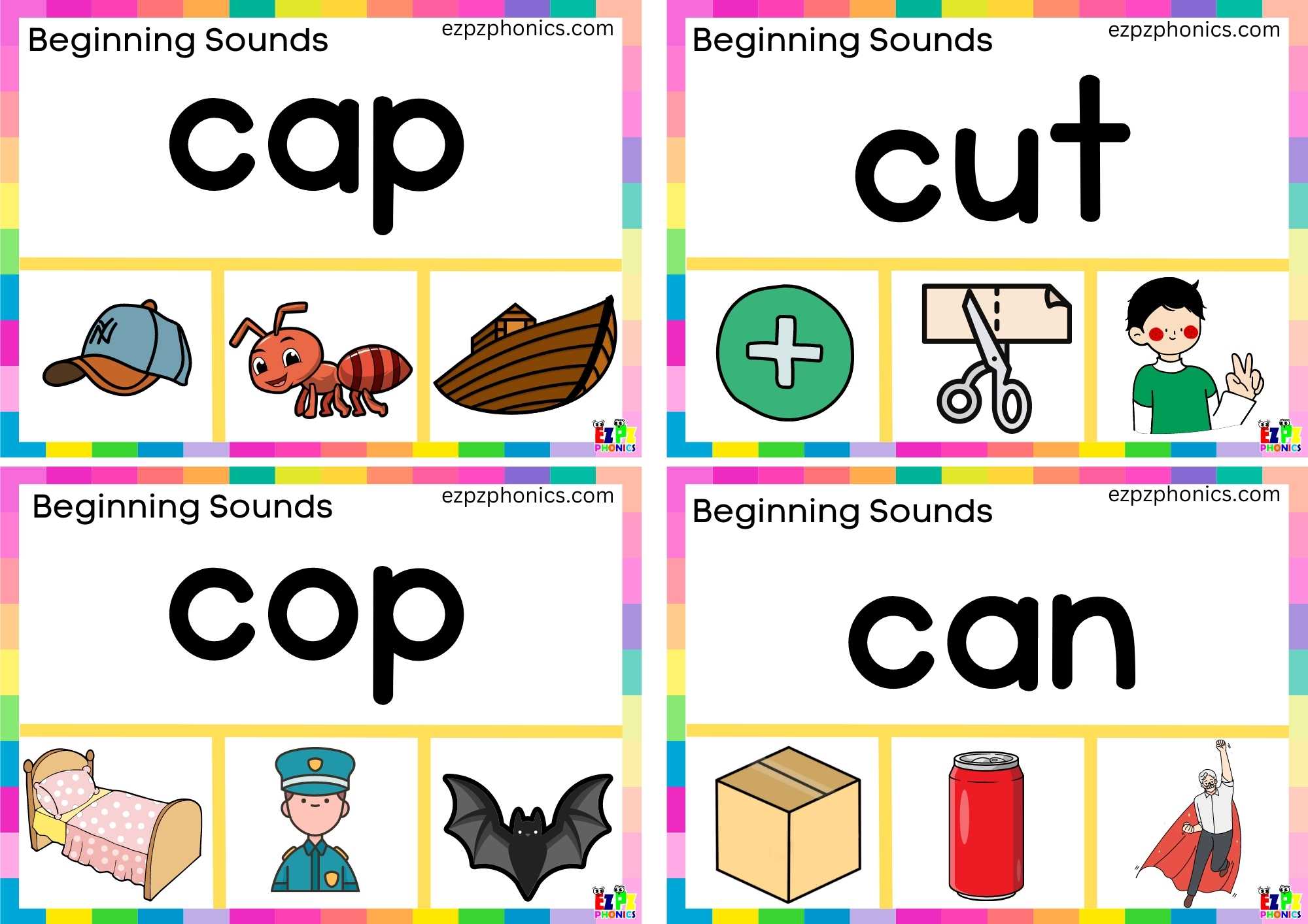 Read The Word And Clip The Correct Image Clip Card Letter C 2 - ezpzphonics.com